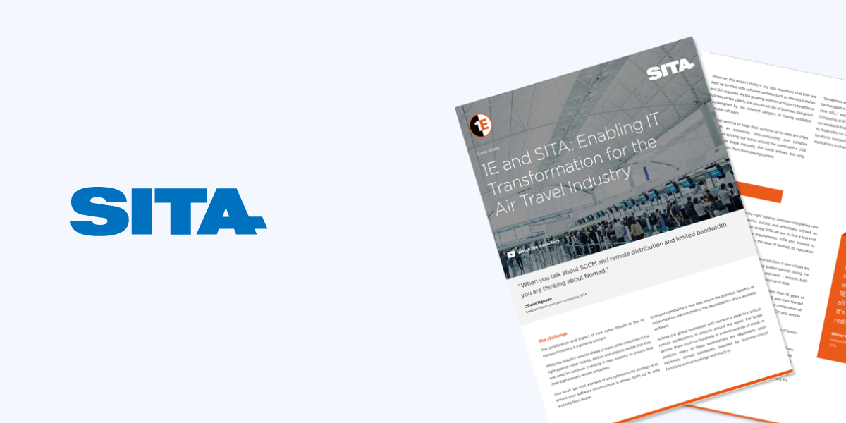 SITA Enables IT Transformation for Air Travel Industry with 1E