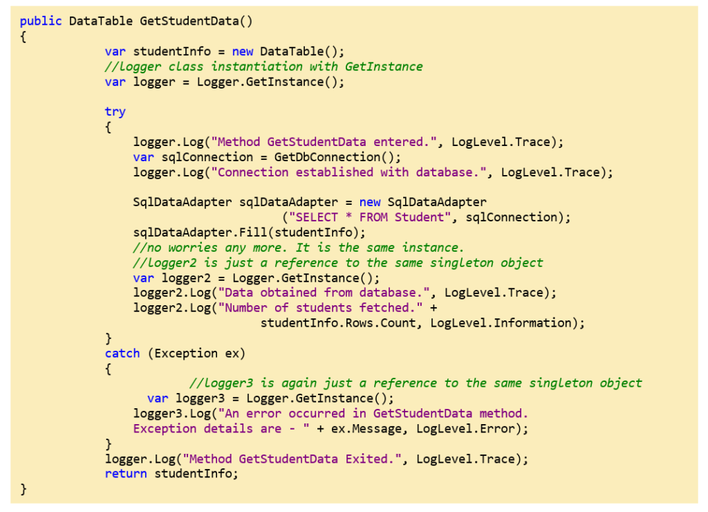 Singleton Design Pattern – The Pragmatic Approach part 3 - 1E